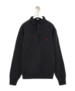 Loewe Polo Sweater In Wool - Dark Gray