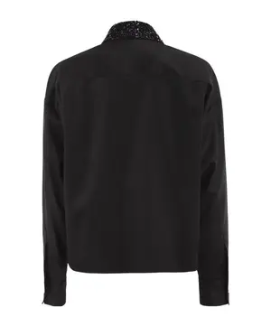 Fabiana Filippi Crystal-embellished Collar Shirt