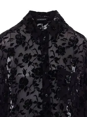 ANN DEMEULEMEESTER Sheer Floral Jacquard Shirt