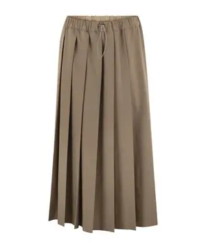 Fabiana Filippi Long Pleated Skirt - Brown