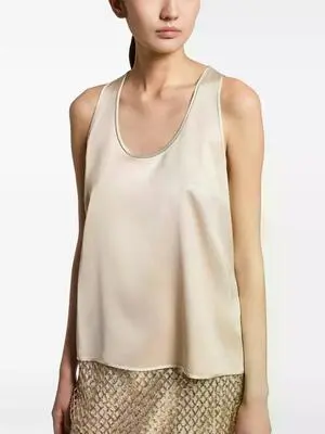 Peserico Bead-trim Sleeveless Top