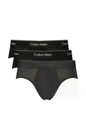 Calvin Klein Logo-waistband Cotton Briefs - Black