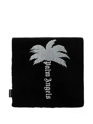 Palm Angels Logo-embroidered Palm-tree Scarf