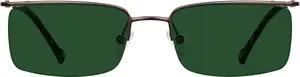Zenni Rectangle Glasses Titanium Frame - Brown