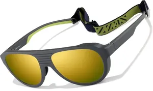 Zenni Aviator Glasses W/ Strap Plastic Full Rim Frame - Gray