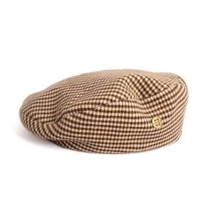 SIBI HATS Neutrals Chantel Checkered Cashmere Blend Beret Hat