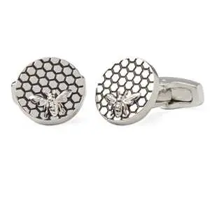 SIMON CARTER Honey Bee Cufflinks - Silver/blue