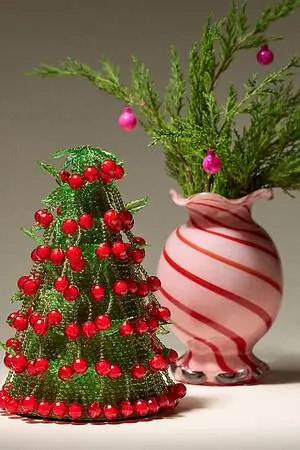 SUSAN ALEXANDRA Beaded Tree Mantel Decor - Cherry