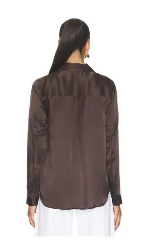 L'Agence Tyler Longsleeve Blouse In Brown