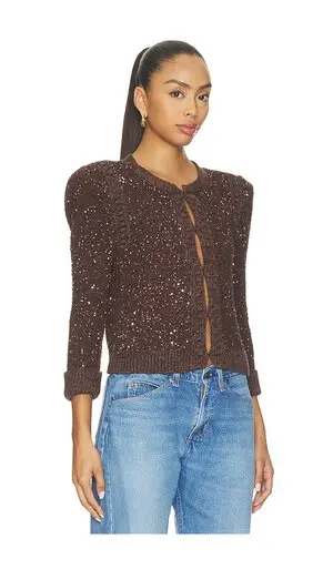 L'Agence Thistle Sequined Cardigan In Brown