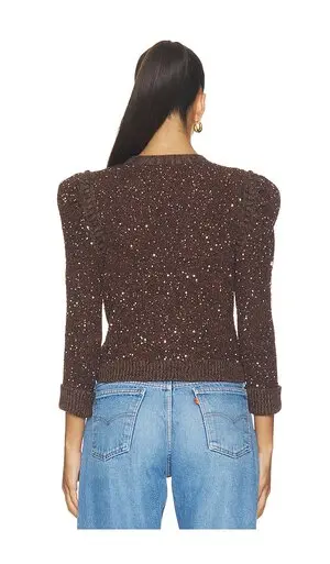 L'Agence Thistle Sequined Cardigan In Brown