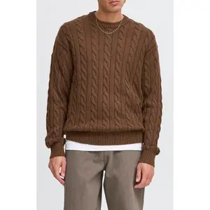 !SOLID Malcolm Cable Knit Sweater - Brown