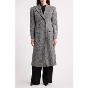 Hugo Molita Peak Lapel A-line Coat - Grey