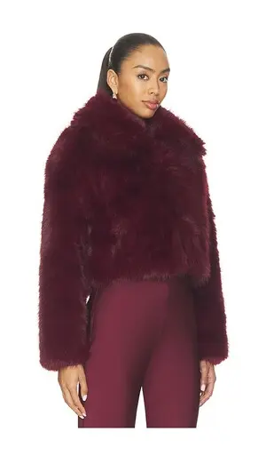 Blanknyc Faux Fur Jacket In Burgundy