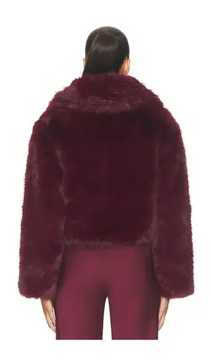 Blanknyc Faux Fur Jacket In Burgundy