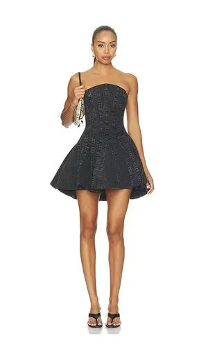 AKNVAS Lefa Denim Cocktail Dress - Black