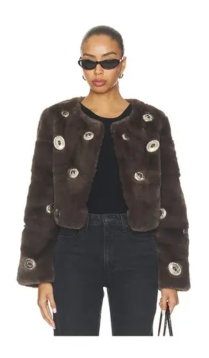 UNDERSTATED LEATHER Silver Tongue Coat In Brown - Mulch