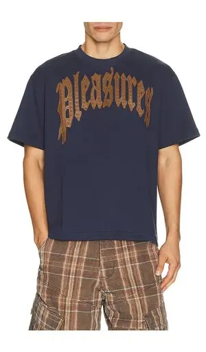 PLEASURES Twitch Studded Tee In Blue