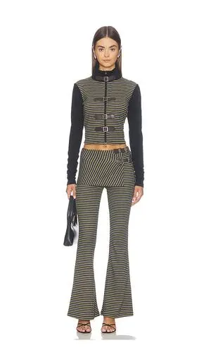 ZEMETA Olive Grove Stripe Fleece Jacket