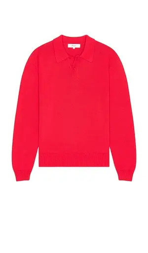 PALMES Cotton Long Sleeve Knit Polo