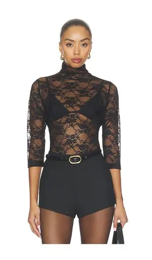 BOBI Half Sleeve Modern Mock Neck - Black