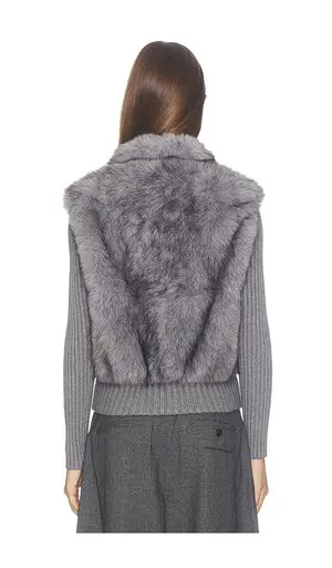 Source Unknown Meti Eco Fur Zip Cardigan