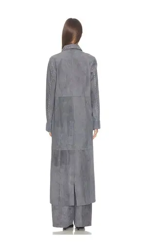 ZUT Studded Antar Coat In Grey