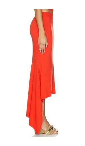 Monse Ribbed Knit Skirt In Red