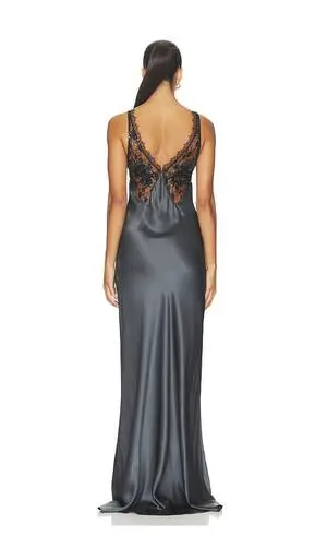 THE SEI Lace Bodice Gown In Grey