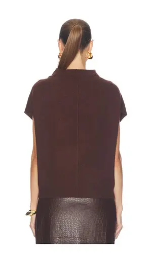 Brochu Walker Morten Funnel Neck Cashmere Top In Chocolate
