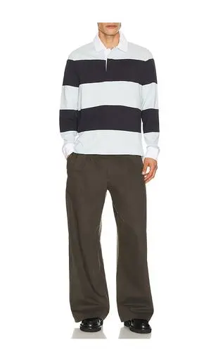 Rag & Bone Classic Stripe Rugby Shirt In Blue