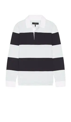 Rag & Bone Classic Stripe Rugby Shirt In Blue