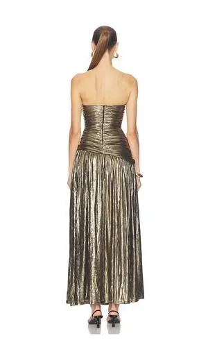 Delfi Riya Dress In Metallic Silver