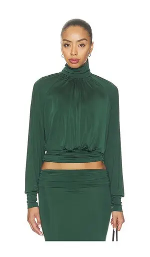 Eterne Anouk Liquid Jersey Top In Green