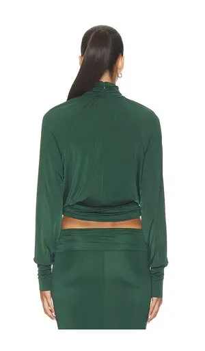 Eterne Anouk Liquid Jersey Top In Green