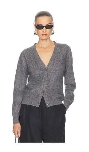 Enza Costa Mink Wash Cashmere Easy Crew Sweater In Grey