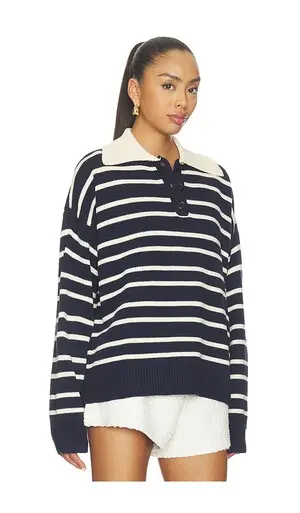 ALL THE WAYS Clydie Polo Sweater In Multi