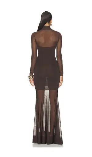 SEROYA Angie Knit Dress In Brown