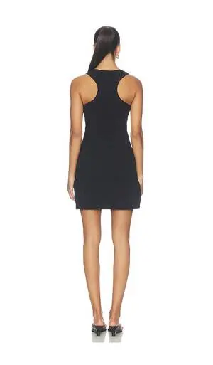 PEACHY DEN Deba Shirred Tank Dress In Black