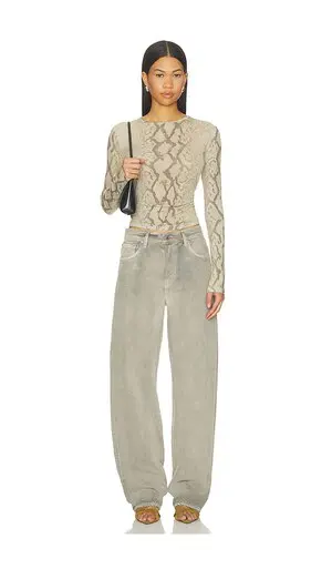 GRLFRND X Sophia Kelly Sheer Crew Neck Tee In Multi