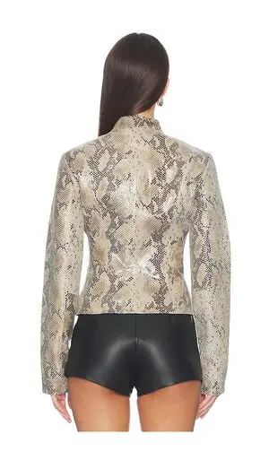 GRLFRND X Sophia Kelly Amari Leather Moto In Brown