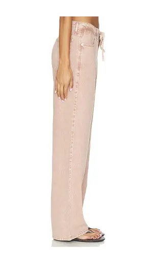 Rag & Bone Phoebe Drawstring Wide Jeans In Pink
