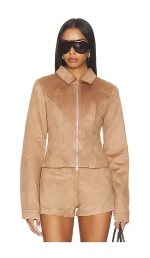 SNDYS. Archer Faux Suede Jacket - Tan