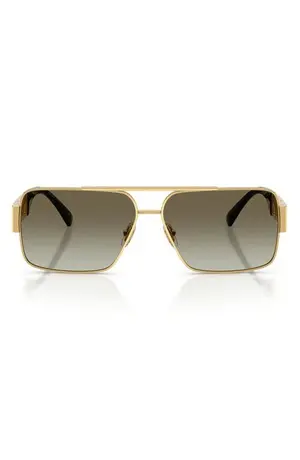 Versace Ve2290 61mm Gradient Rectangular Sunglasses - Gold/green Gradient