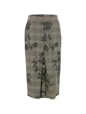 NISSA High-waisted Midi Skirt - Grey