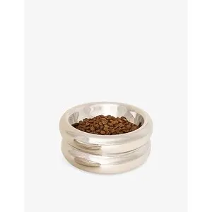 CATENARY HOME Halo Chrome Elevated Pet Bowl - Silver
