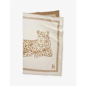 YVES DELORME Léopard Merino-wool Throw - Camel