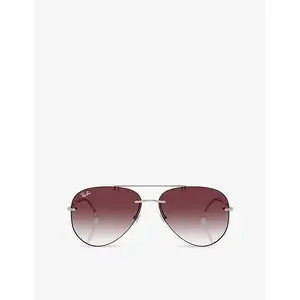 Ray-ban Rb3791 Aviator-frame Metal Sunglasses - Silver