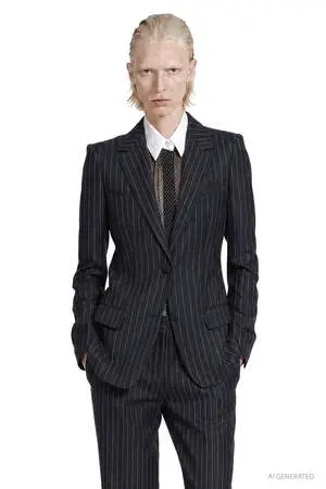 TOM FORD Chalk Sripe Wool Mohair Blazer