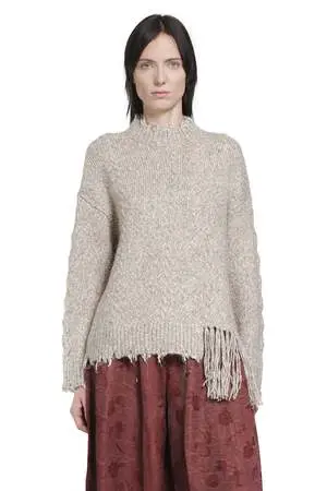 YA YI Mantra Fringe Sweater